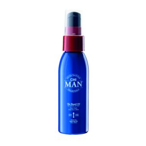 chi man beard oil, moisturizes & softens beard, formulated with vitamin a & e, oud fragrance, cruelty & paraben-free, 2 oz