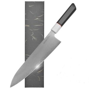 culitech chef knife, 9.5 inches extreme sharp high carbon alloy steel stainless knife with g10 octagonal handle for kitchen and restaurant used