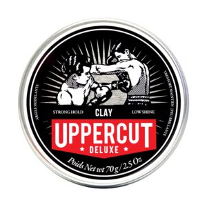 uppercut deluxe clay, strong hold, low shine, 2.5 ounces