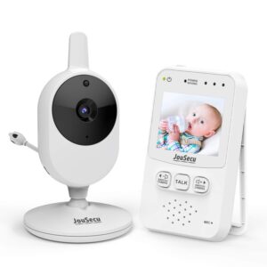 jousecu baby monitor with camera and audio 2.4inch lcd, 2-way talk, night vision, eco mode, 1000ft range, feeding alarm （up to 4 cameras）