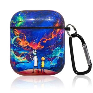 na case, rick and morty personalise custom skin airpods case, for apple airpods charging case[best gift for girl boy], with keychain (rick and morty)