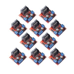 devmo 10 packs l298n motor drive controller board module dual h bridge dc stepper compatible with ar-duino electric projects, smart car robot