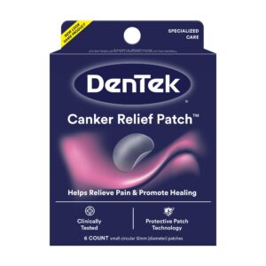 dentek canker relief sore patch relieves canker pain, 6 count (pack of 1)