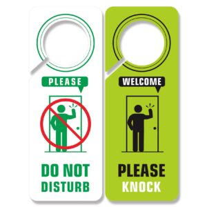 3 pack do not disturb door hanger sign, please knock sign for bedroom door sukh shh baby sleeping door sign for hotel, offices, home plastic pvc