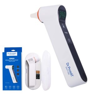 ear and forehead thermometer for adults, kids, babies, 3-in-1 digital touchless infrared thermometer with travel case, clinically accurate & rapid reading