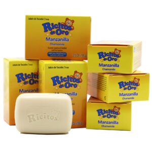 ricitos de oro baby cleansing bar soap with extract calming effect, chamomile, 6-pack of 3.5 oz each soap, 6 soaps