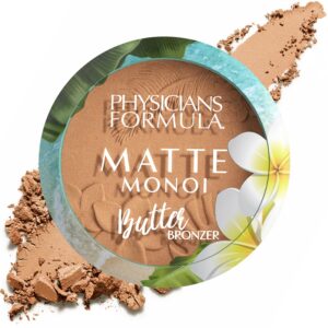 physicians formula matte monoi butter bronzer matte bronzer powder face makeup, dermatologist tested, bronzer