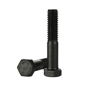 1/4-20 x 2“ hex head screw bolt, half threaded, alloy steel grade 8.8, black oxide finish, quantity 20