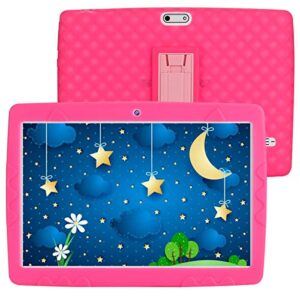 sannuo 10 inch kids tablet,android 10.0 ram 3gb rom 32gb 3g let dual sim card for kids education, watch movie and play game(pink)