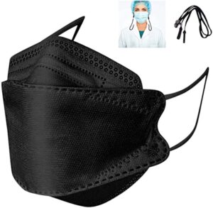 kf94 mask - 50 pcs - 4 ply breathable comfortable safety mask - 3d structure black masks for adults