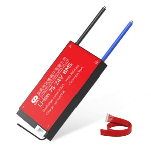 daly 24v bms li-ion 7s 20a with balance wire and temperature sensor for rated 3.7v lithium battery power bank short circuit protection（standard bms,20a）