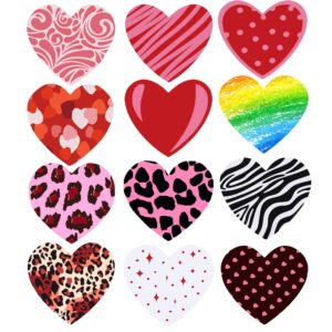 love stickers, 1.5 inches large assorted heart shape pattern adhesive stickers for wedding anniversaries party note present packaging thank you small business