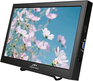 kenowa 13.3 inch portable monitor, pc 16:9 display with hdmi vga external screen for raspberry pi/computer/laptop/ps3/ps4 xbox,built-in stand,hd resolution 1366x768 60hz