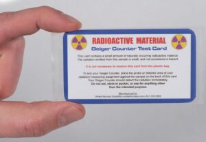 united nuclear geiger counter test card