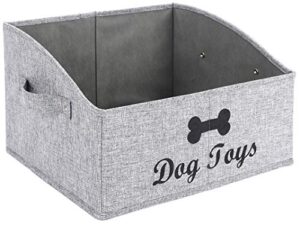 brabtod dog toys storage bin,pet toy box,trapezoid fabric storage bin, dog toy organizer,dog toys storage basket,collapsible storage bin for dog toys,blanket,clothes-snowflake gray