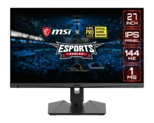 msi full hd gaming rgb non-glare super narrow bezel 1ms 1920 x 1080 144hz refresh rate adjustable height arm freesync 27” ips gaming monitor (optix mag274r), black (renewed)