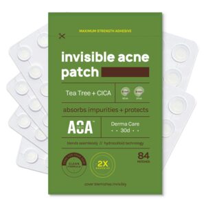 aoa studio absorbing cover healing invisible acne patch blemish spot, treatment, facial acne patch vegan, cruelty free, hydrocolloid, two sizes 10mm 12mm (total 84 counts)