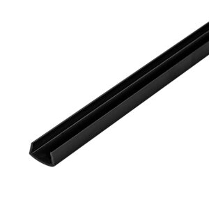 outwater plastics gloss black 1/2'' rigid pvc uv treated plastic u-channel/c-channel 72 inch lengths (pack of 10 pieces, 60 feet total)