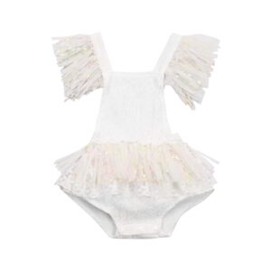 yonune newborn infant baby girl romper bodysuit jumpsuit outfits lace romper ruffle sleeveless backless tutu dress clothes