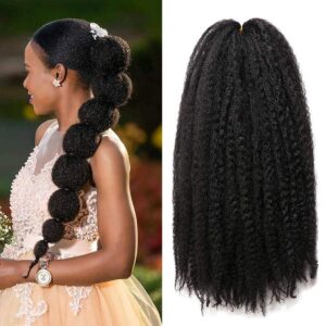 1 pack 18 inch marley braiding hair twists marley twist braids hair long afro kinky marley hair for butterfly locs crochet hair(1b#)