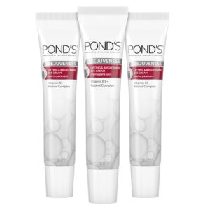 pond's rejuveness brightening under eye cream for wrinkles with vitamin b3 and retinol complex, daily anti-aging eye cream cr1 fl oz, 3 pack