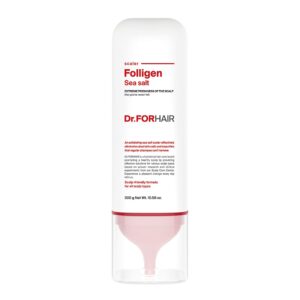 dr.forhair folligen sea salt scaler scalp scrub (10.5oz) | 45% sea salt | exfoliate hair deep cleansing excess sebum oily greasy hair | dry flaky itchy treatment (no parabens, silicone, sulfates)