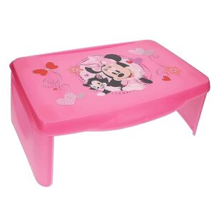 disney minnie mouse foldable storage activity tray for kids' markers, crayons, crafts, and more, pink, 17.9" x 12.8" x 2.36"