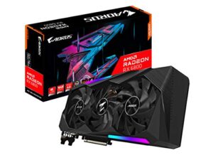 gigabyte aorus radeon rx 6800 master 16g graphics card, max-covered cooling, 16gb 256-bit gddr6, gv-r68aorus m-16gd video card