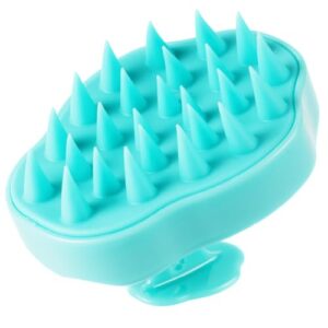 shampoo brush, silicone scalp massager hair brush head massager hair growth scrubber for straight curly long short thick thin wet dry hair for men women kids pets, light blue