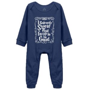 migsrater baby cotton bodysuit boy girl i solemnly swear that i am up to no good newborn romper