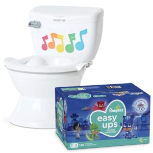 potty training seat starter kit—my size potty lights & songs transitions and pampers easy ups 2t-3t potty training underwear for boys and girls, size 4, 140 count (packaging may vary)