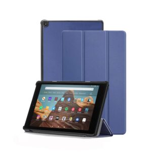 case for amazon fire hd 10 tablet (7th and 9th generation, 2017 and 2019 release) - slim folding stand cover with auto wake/sleep .not for 2021 released 11th generation fire hd10(dark blue)