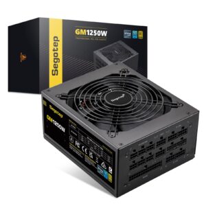 segotep 1250w atx 3.0 gaming power supply, 80+ gold certified dual pcie 5.0 psu fully modular, 12vhpwr cable, silent fan