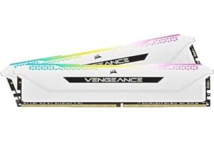 corsair vengeance rgb pro 16gb (2x8gb) ddr4 3600 (pc4-28800) c18 1.35v desktop memory - white (cmh16gx4m2d3600c18w)