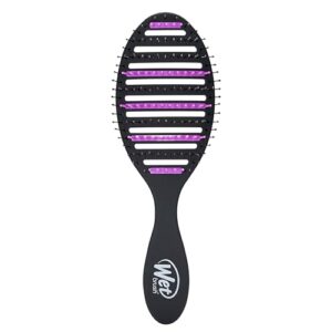 wet brush refresh and extend speed dry black detangling hair brush -vented design and ultra soft heatflex bristles are blow dry safe -removes dirt excess oils and impurities-charcoal infused bristles