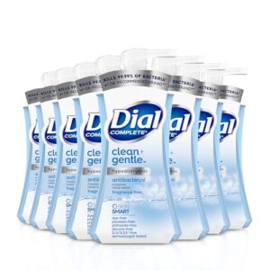 dial complete clean + gentle antibacterial foaming hand wash, fragrance free, 7.5 fl oz, 8 count case