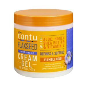 cantu flaxseed styling cream gel with aloe, honey, shea butter & vitamin e 16 oz