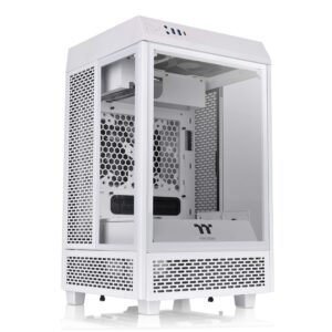 thermaltake tower 100 snow edition tempered glass type-c (usb 3.1 gen 2) mini tower computer chassis supports mini-itx ca-1r3-00s6wn-00