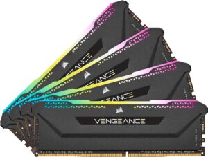 corsair vengeance rgb pro sl 32gb (4x8gb) ddr4 3200 (pc4-25600) c16 1.35v - black (cmh32gx4m4e3200c16)