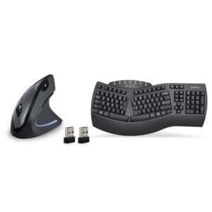 ergonomic bundle periboard-612 wireless ergonomic keyboard with perimice-713 wireless vertical mouse