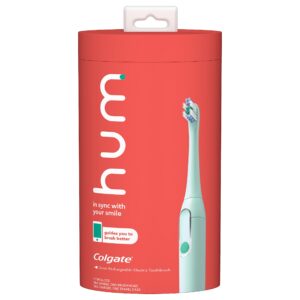 colgate hum smart electric toothbrush with timer, bluetooth and travel case, 3 sonic vibration modes, teal(discontinued/no refill heads available)