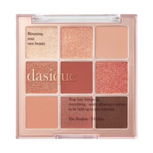 dasique shadow palette #02 rose petal 7g i 9 blendable shades in smooth matte and shimmer finishes with gorgeous pearls | eye makeup palette | cruelty free | k-beauty