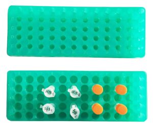 polypropylene microcentrifuge tube rack, 60-well microtube rack, green, pack of two