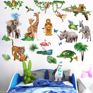 animal wall sticker cartoon baby children diy art decal self-adhesive wallpaper mural decorate for living room tv sofa background bedroom kids room nursery