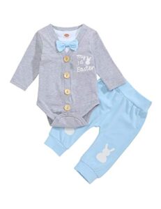 baby boy easter clothes my first easter letter print coat+ bow-tie t-shirt top and rabbit pants baby boy easter outfits