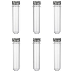 45ml clear plastic test tubes, 25x140mm tube for sample, for scientific experiments, party, decorate the house, candy storage, 6 pcs.