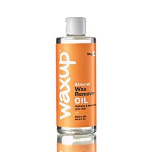 waxup almond oil wax remover (8 fl. ounces), after waxing skin care product, post wax oil cleanser for professional and at home waxing for women and men.