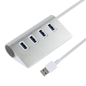 lysee data cables - 4 port usb 3.0 hub splitter aluminum adapter high speed for pc laptop mac