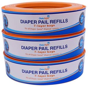 choicerefill diaper pail refills - compatible with diaper genie pails - pack of 3