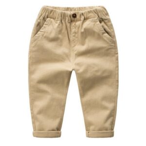 deniy baby boys cotton linen thin casual slim pants, khaki, 1-2t